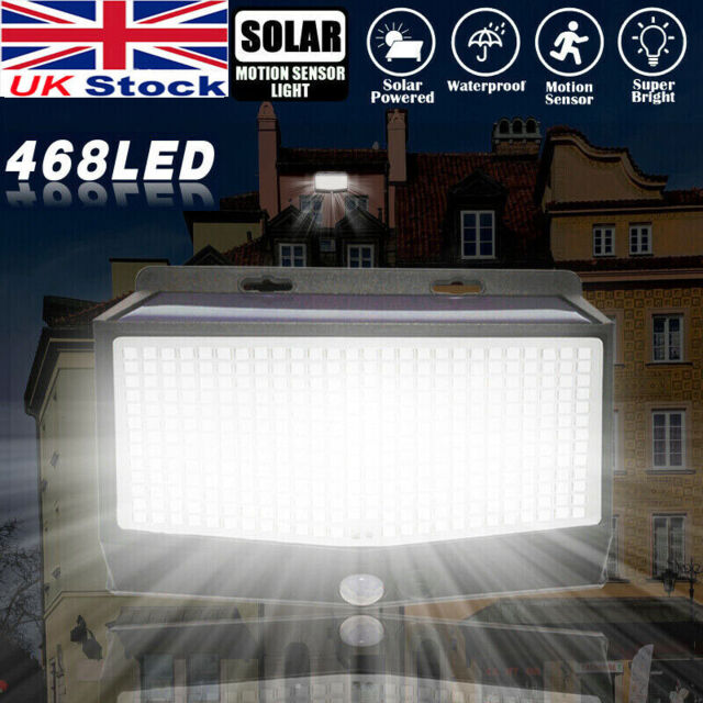 Solar Powered Pir 468 Led Motion Sensor Wall Lights Garden Security by ...