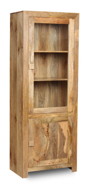 Solid Mango Wood Light Dakota Display Cabinet Indian Furniture by eBay ...