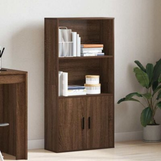 2 Doors Bookcase Cupboard Cabinet Book Storage Shelving Display Wood by ...