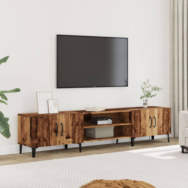 Modern Wooden Low Wide Tv Tele Stand Media Unit Storage Cabinet With by ...