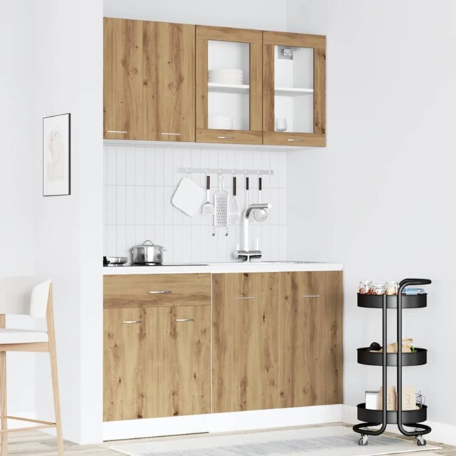 4 Piece Kitchen Cabinet Set Chipboard Storage Cupboard Multi Colours by ...