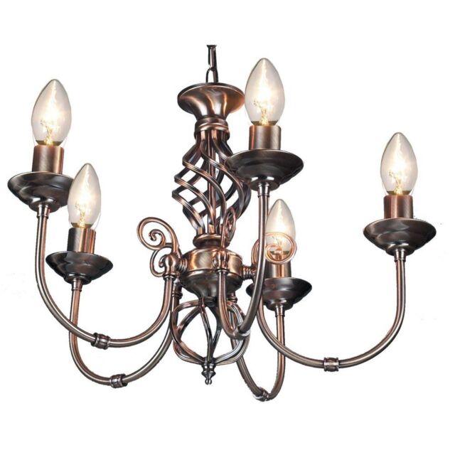 Traditional Barley Knot Twist 5 Light Ceiling Pendant Chandelier by ...