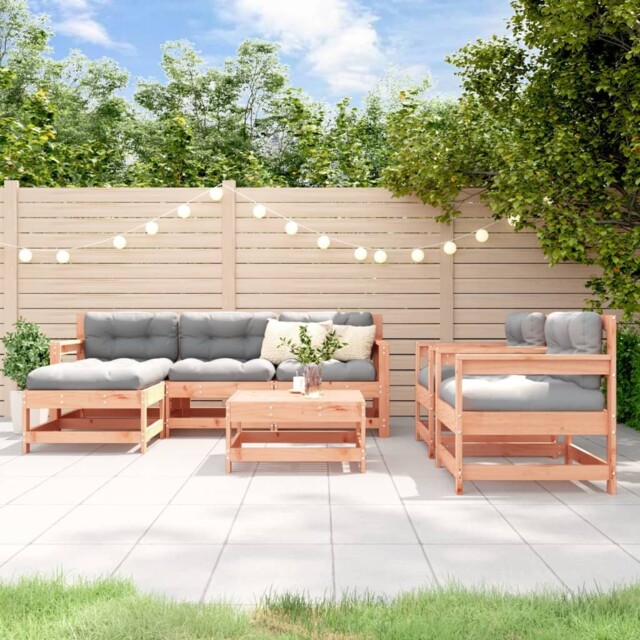 Garden Lounge Set Outdoor Modular Sofa Set 7 Piece Solid Wood Pine by ...