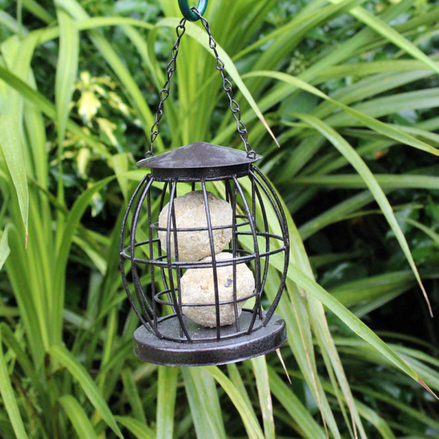 Hanging Bird Feeder Fat Suet Ball Mini Cage Garden Squirrel Guard by ...