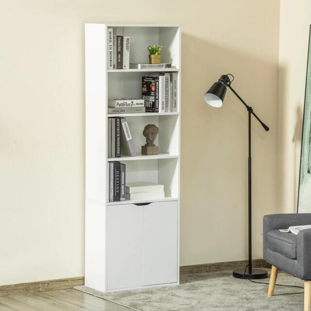 Homcom 2 Door 4 Shelves Bookcase Wooden Storage Cabinet Display Unit by ...