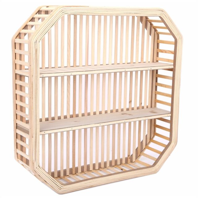 Square Wall Mounted Rattan Floating Shelf 2 Tier Storage Unit - by eBay ...