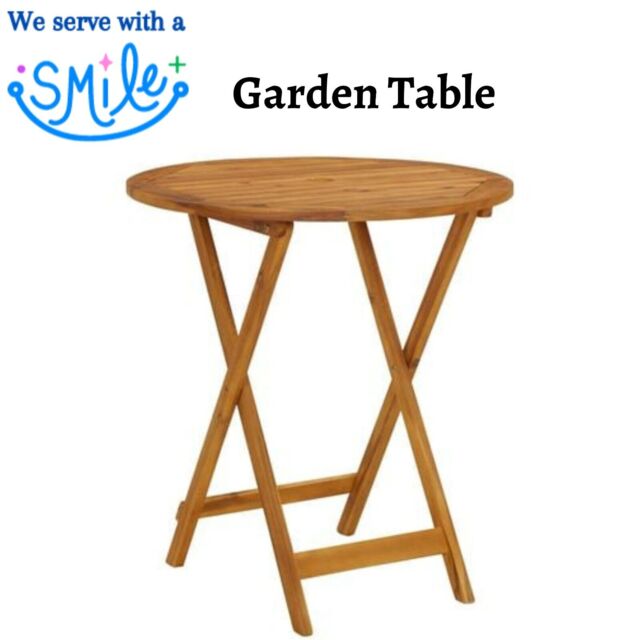 Folding Garden Table Outdoor Dining Table Side Table Solid Wood Acacia ...