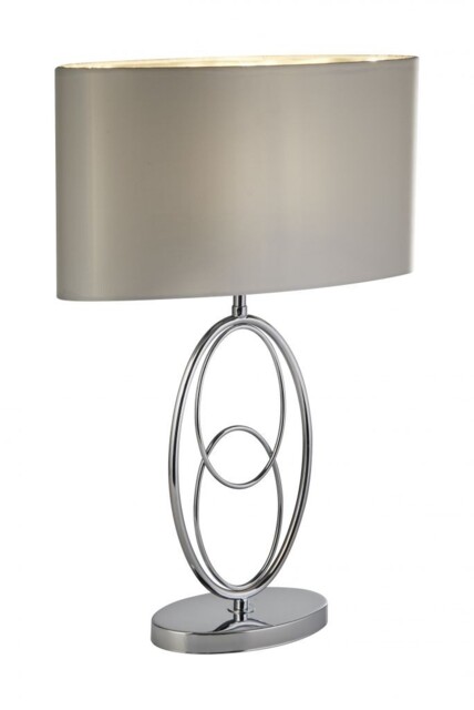 Table Light Silver Loopy Chrome White Faux Silk Searchlight 69041cc by ...