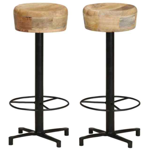 Vidaxl Bar Stools 2 Pcs 76 Cm Solid Mango Wood by eBay | ufurnish.com