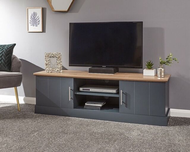 Large Kendal Slate Blue Tv Unit Assembly Option Local Delivery Only by ...