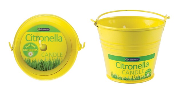 Yellow Citronella Candle In Metal Bucket Wasp Insect Deterrent by eBay ...