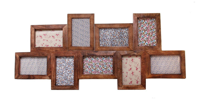 Sass & Belle 9 Nine Multi Photo Frame Frames Large Dark Mango Wood by ...
