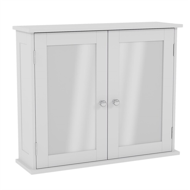 Bathroom Cabinet Single Double Door Wall Mounted Tallboy Cupboard Mdf ...