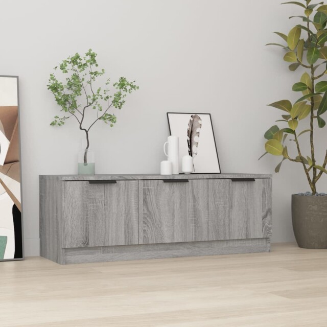 Modern Wooden Grey Sonoma Tv Tele Stand Unit Cabinet With 3 Storage by ...