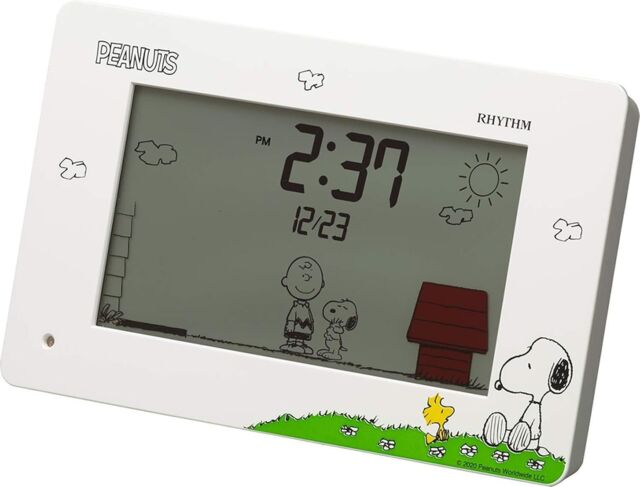 Rhythm Peanuts Snoopy Digital Clock Alarm Calendar Desk White by eBay ...