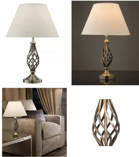 Barley Twist Traditional Table Lamp & Shade Antique Brass Lounge by ...