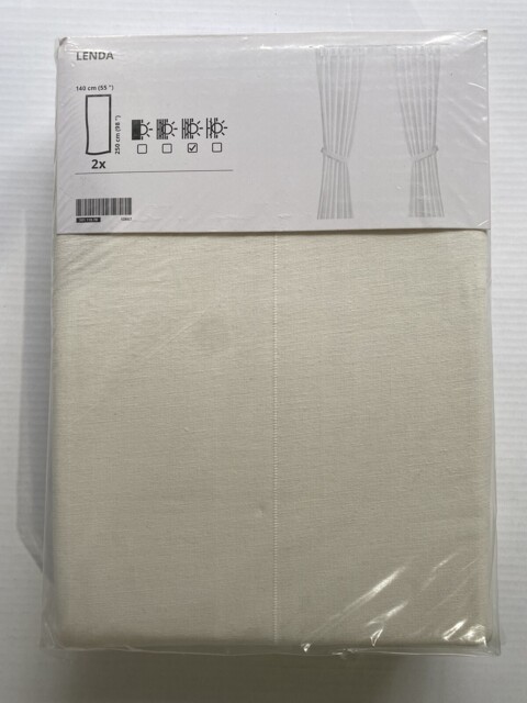 Ikea Lenda Curtains With Tie Backs Bleached White 140 X 250cm - by eBay ...