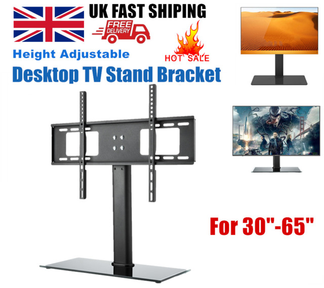 "Universal Table Top Tv Stand Bracket Height Adjustable Mount 32-65 ...