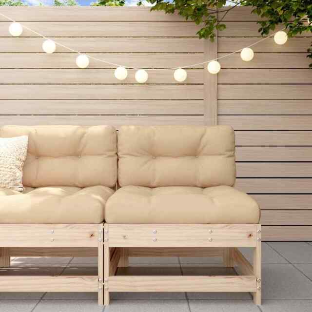 Vidaxl Middle Sofa With Cushions Solid Wood Pine by eBay | ufurnish.com