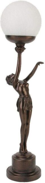 Julianna Art Deco Nora Standing Lady Holding Arm Up Crackle Ball Shade ...