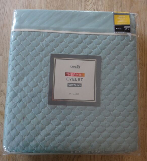 Dunelm Eyelet Duck Egg Blue Thermal Curtains 66” Wide X 54” Drop by ...