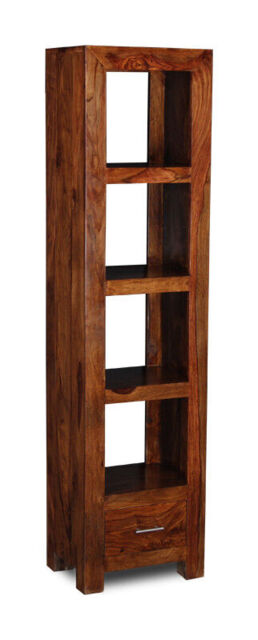 Solid Sheesham Wood Cube Slim Jim Bookcase Indian Furniture by eBay ...