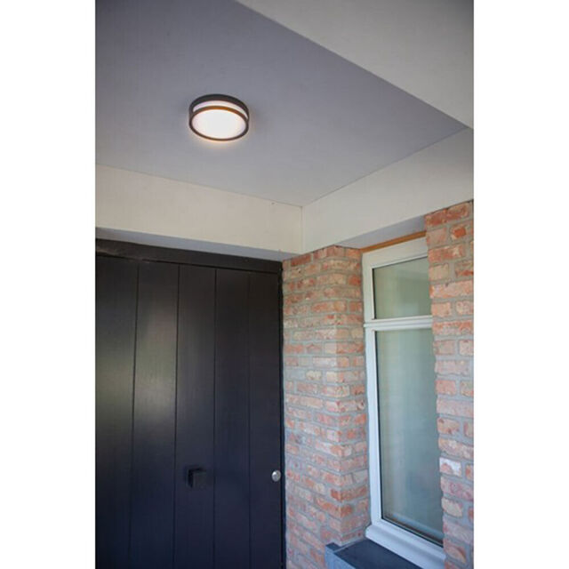 Lutec Led Outdoor Wall Lamp Ceiling Rola Anthracite Ip54 Ø18cm 13w by ...