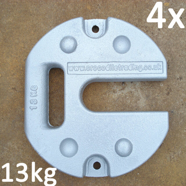 4x 13kg Cast Iron Gazebo Weighted Feet Metal Leg Weights. Marquee Tent ...