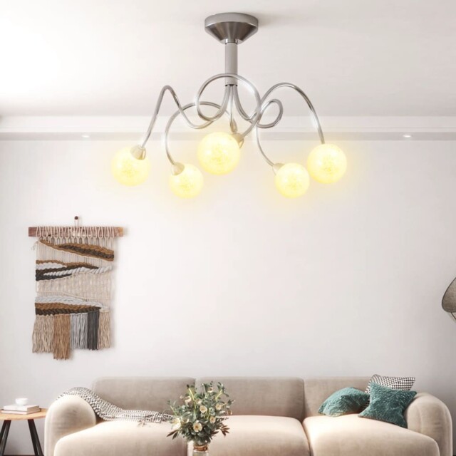 Ceiling Lamp With Round Glass Shades For 5 G9 Led Lights by eBay ...