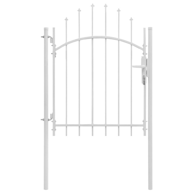 White Powder-coated Steel Garden Gate 1x2 M With Lockable Design & by ...