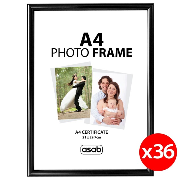 Black A4 Photo Frame Pack Of 36 - Sturdy Table Or Wall Display Frames ...