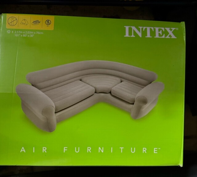Intex Inflatable Corner Sofa/couch Air Couch Chair Bed 68575np Vidaxl ...