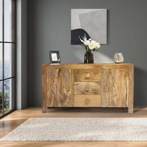 Solid Mango Wood Light Dakota Sideboard Indian Furniture by eBay ...