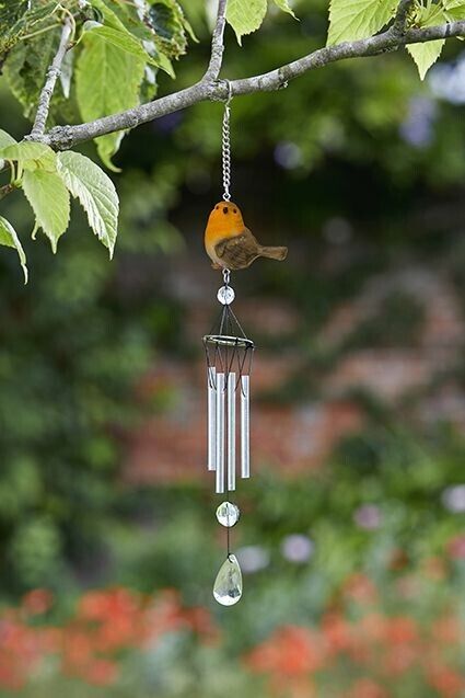 Robin Wind Chime Bird Garden Hanging Musical Sound Decor Outdoor by ...