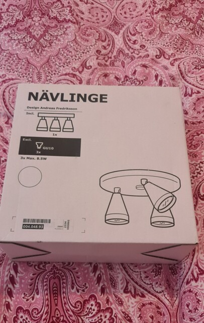 Ikea Navlinge Ceiling Spotlight White 3 Lights No Bulbs Included by ...
