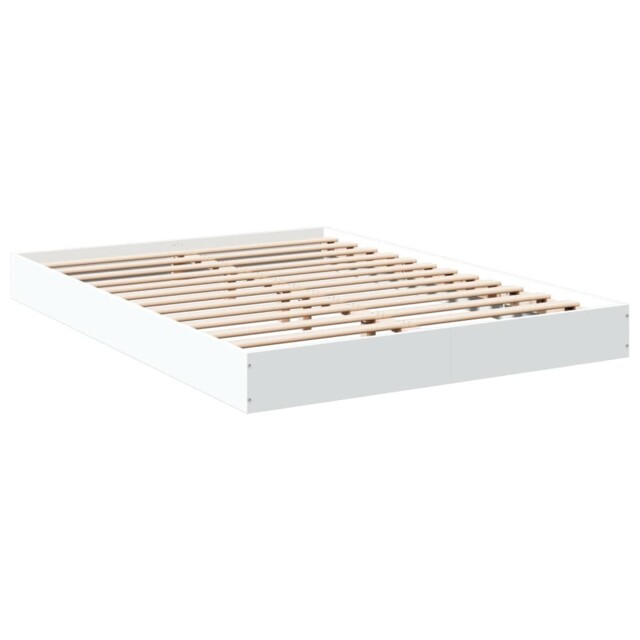 Bed Frame Bedroom Base Bedstead White 120x200 Cm Engineered Wood by ...