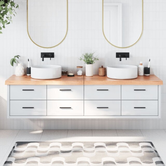 Bathroom Countertop Vanity Top Wash Basin Worktop Treated Solid Wood by ...