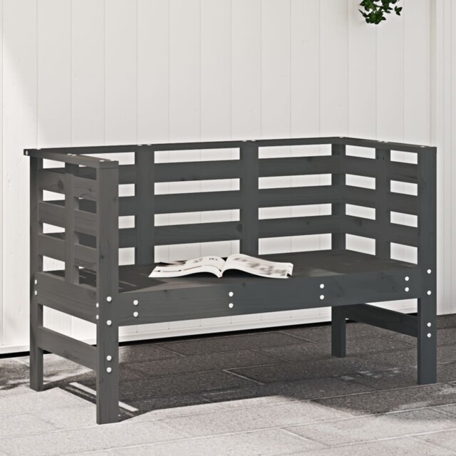 Grey Solid Pine Wood Garden Bench 111.5x53x71 Cm Outdoor Furniture by ...