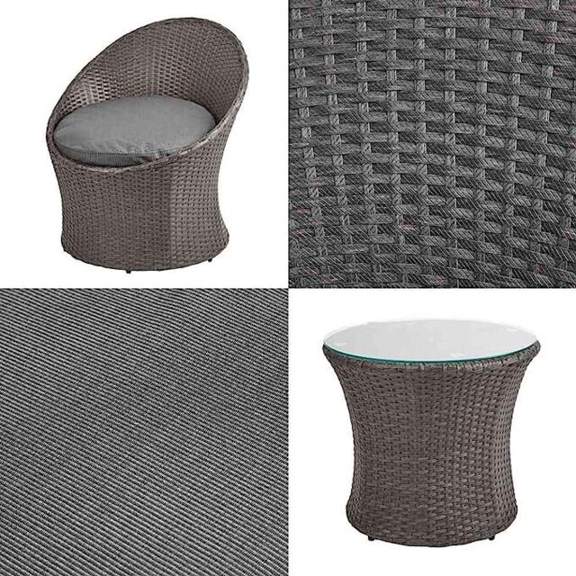 Egg Chair Bistro Set With Coffee Table - Rattan Design by eBay ...