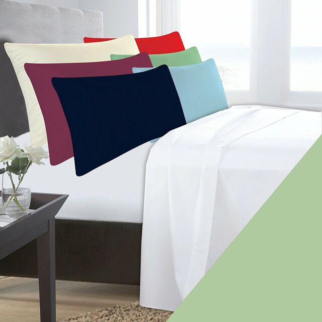 "Double Bed Fitted Valance Sheet Willow Green Polycotton 15"" Box" by ...