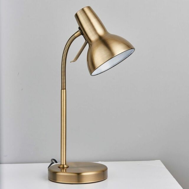 Endon 7w Led Gu10 Amalfi Task Table Lamp With Usb Charger Antique by ...