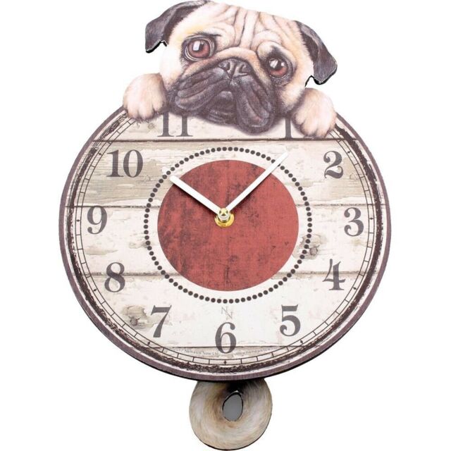Nemesis Now - Tickin Pendulum Wall Clock - Puggin Pug Dog Clock by eBay ...