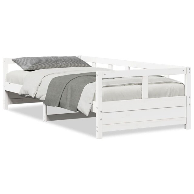 White Solid Pine Daybed Frame 90x190 Cm, Versatile Sofa & Bed, Durable ...