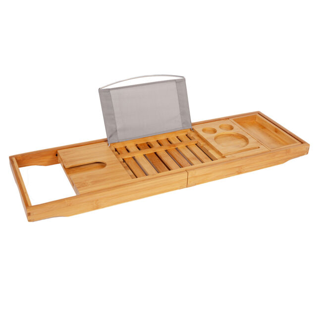 Trixes Bamboo Bath Caddy Home Spa For Bathrooms Relaxation Universal by ...