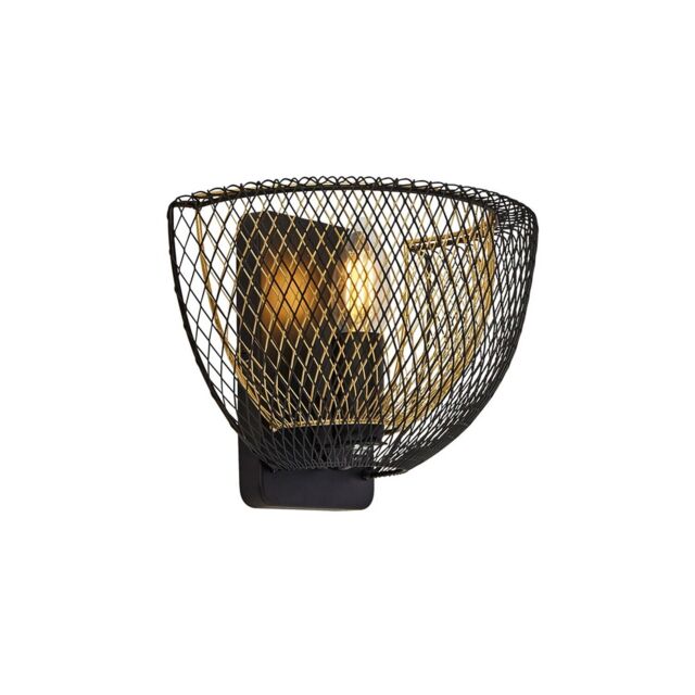 1 Light Double Layered Mesh Wall Fitting Light With Black Outer Gold by ...