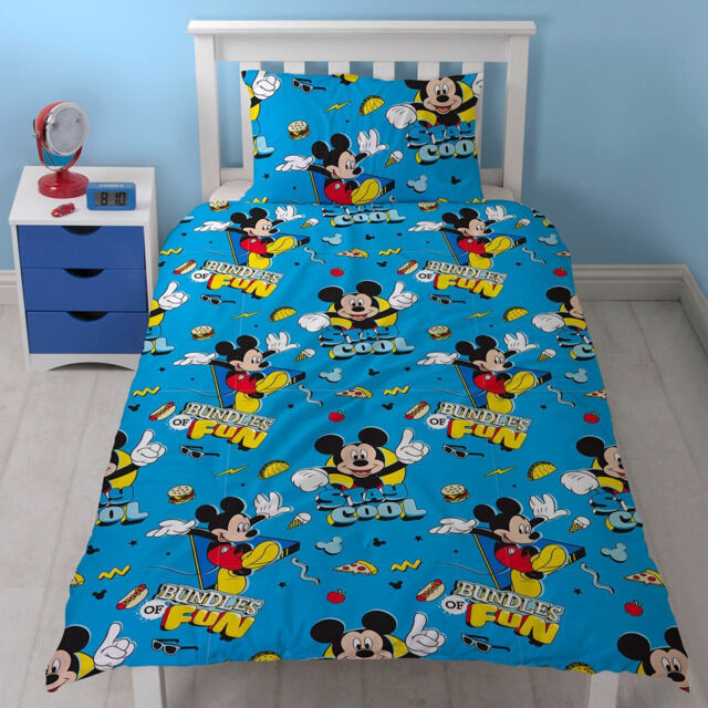 Mickey Mouse Reversible Single Duvet Covers With Pillow Case by eBay ...
