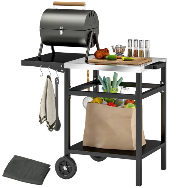 Barbecue Trolly Foldable Bbq Trolley With Pizza Table by eBay ...