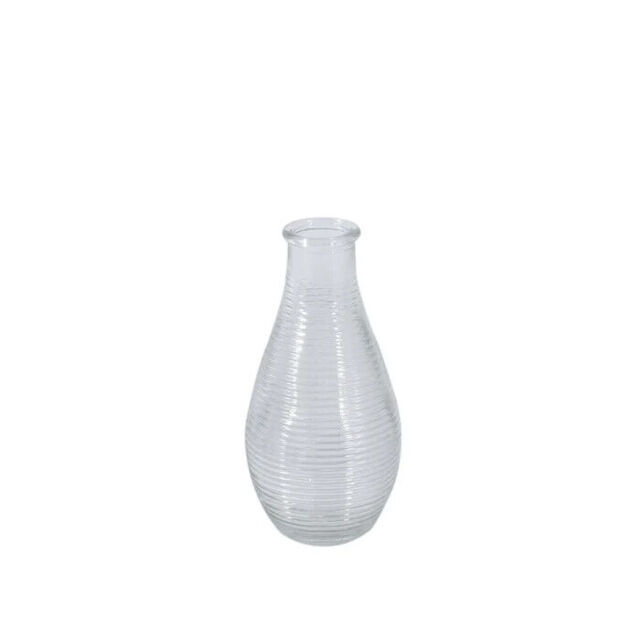 Small Glass Bud Stem Vase Bottle Ribbed Vintage Clear - Wedding Event ...