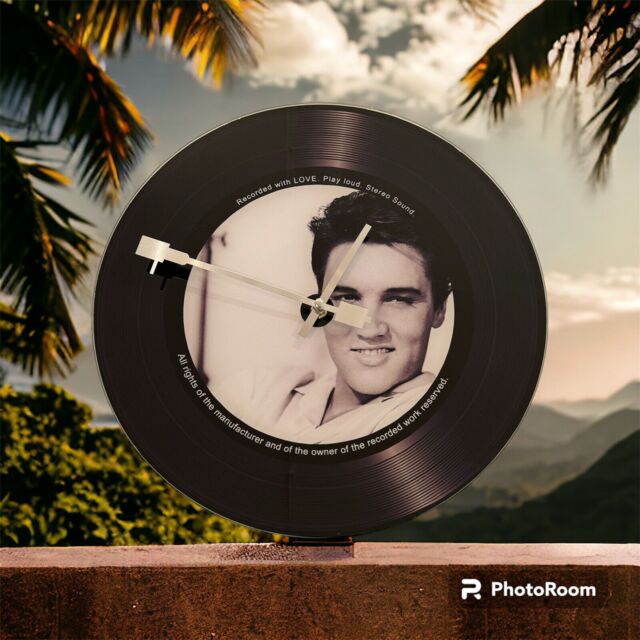 Hometime Iconic Collection Glass Record Wall Clock - Elvis by eBay ...