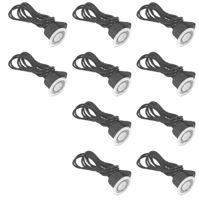 10 X 40mm Led Decking/plinth Lights Dimmable Ip65 Rgb Colour Changing ...